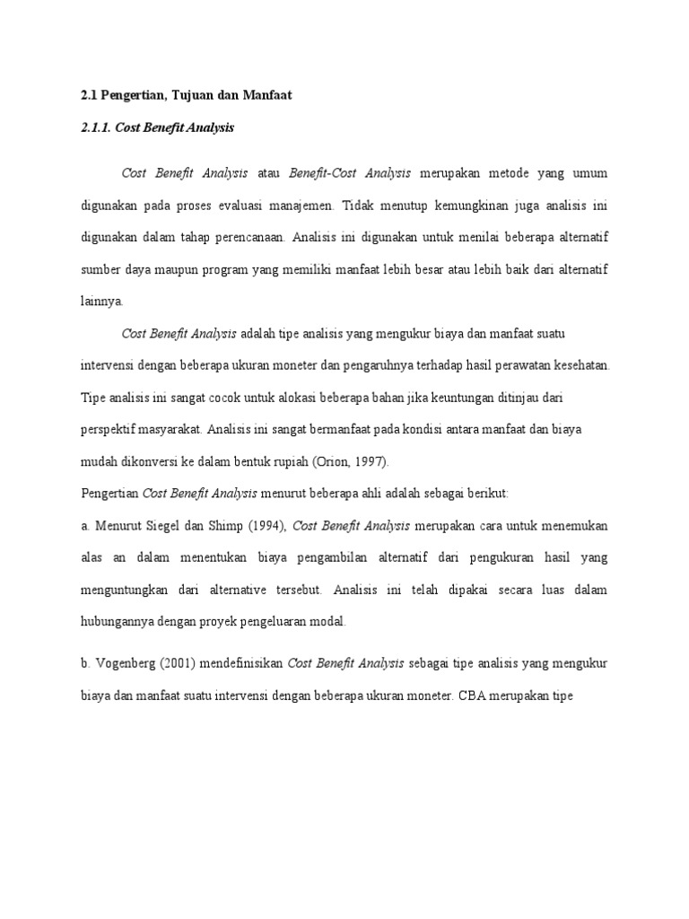 Pengertian Cba Dan Cea | PDF | Karier & Perkembangan | Bisnis