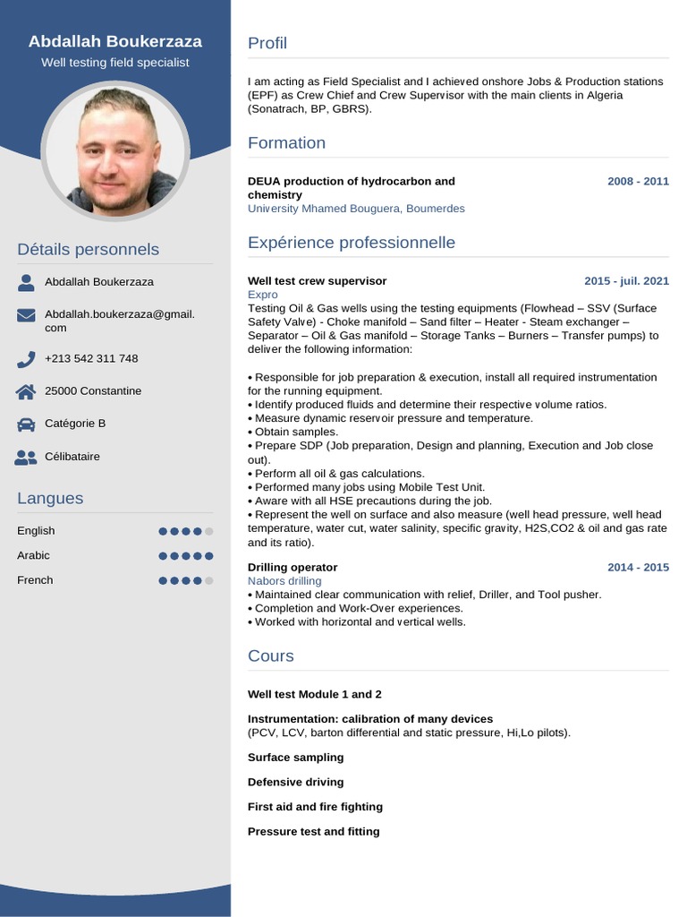Well Testing Specialist Abdallah Boukerzaza | PDF | Oil Well | Liquids