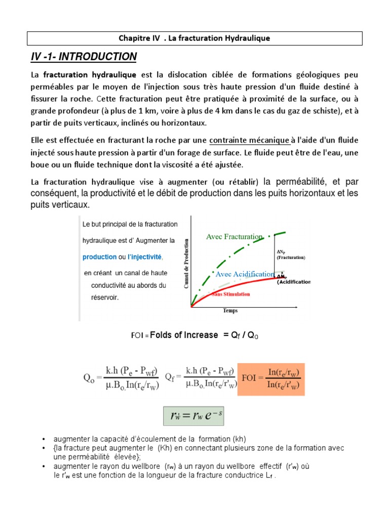 Chap 4 Master 2 - Fracturation Hydraulique-1 | PDF | Forage | Fracturation hydraulique