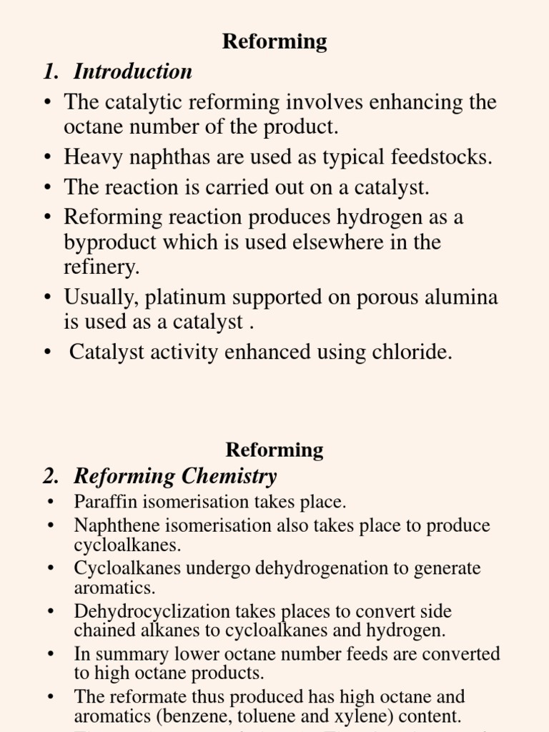 Reforming and Isomerization | PDF | Chemical Process Engineering ...