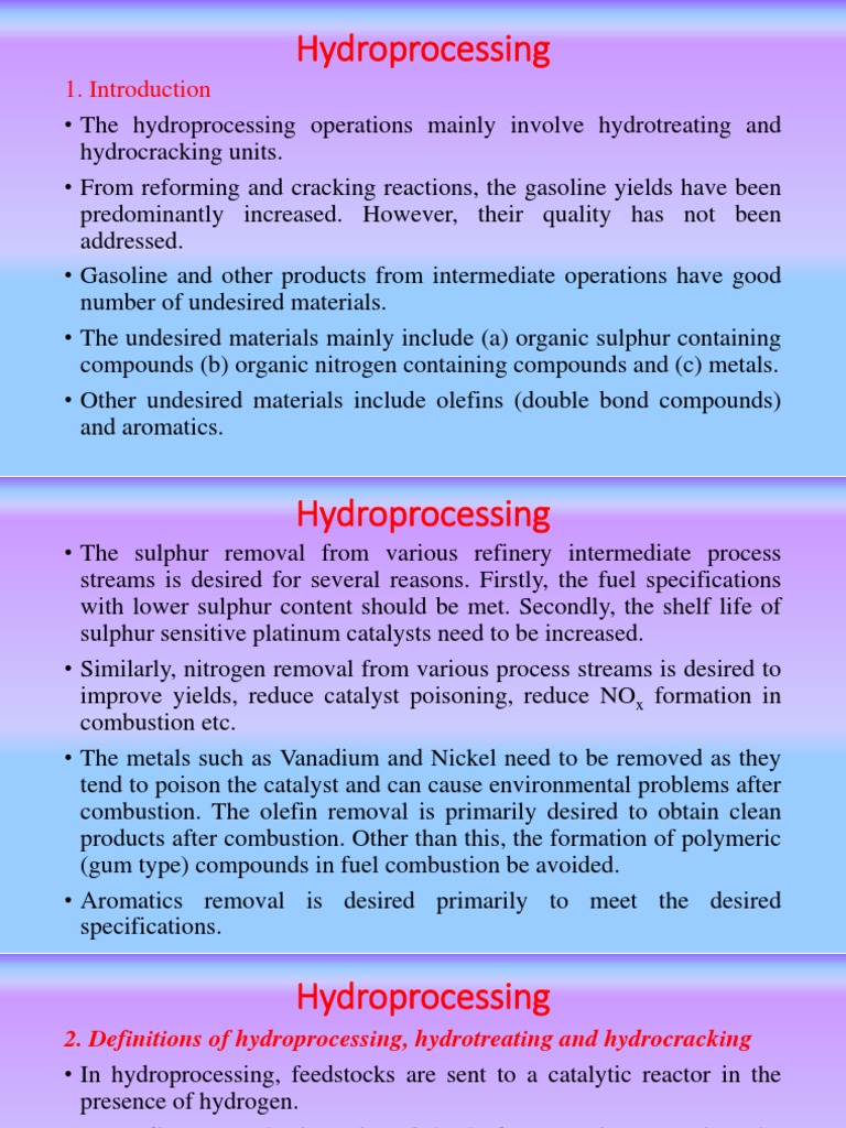 Hydroprocessing | PDF | Cracking (Chemistry) | Catalysis