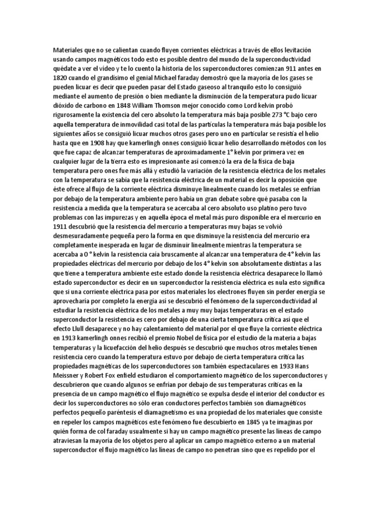 Superconductores - Efecto Meissner | PDF | Superconductividad ...