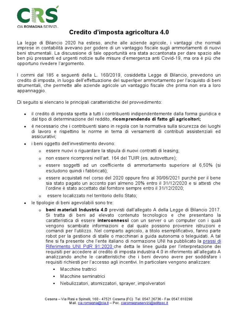 Credito Imposta 4.0 | PDF