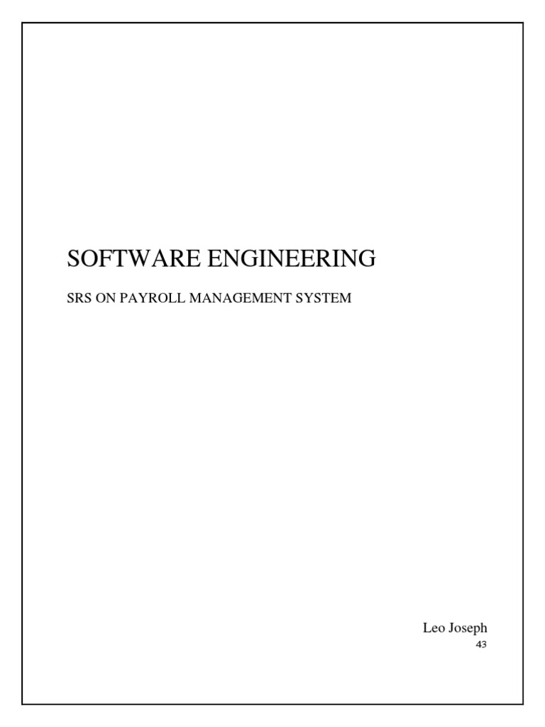 Software Engineering: Srs On Payroll Management System | PDF | Payroll | Databases