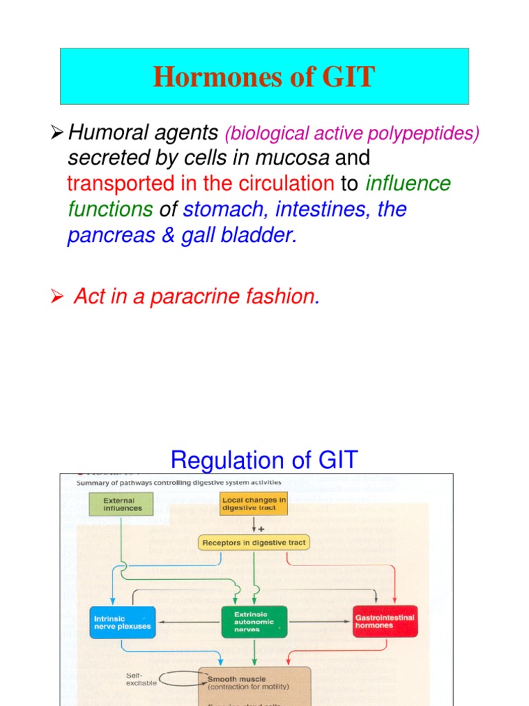 Hormones of GIT: Humoral Agents To | PDF | Stomach | Digestion