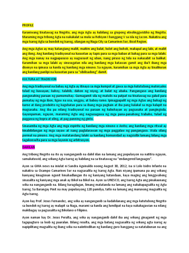 Agta Isarog | PDF