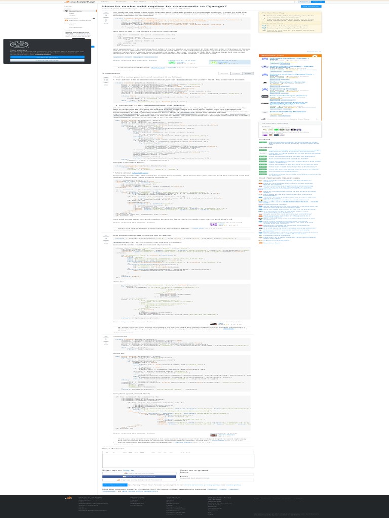 How To Make Add Replies To Comments in Django?: 3 Answers | PDF | Ajax (Programming) | Computing