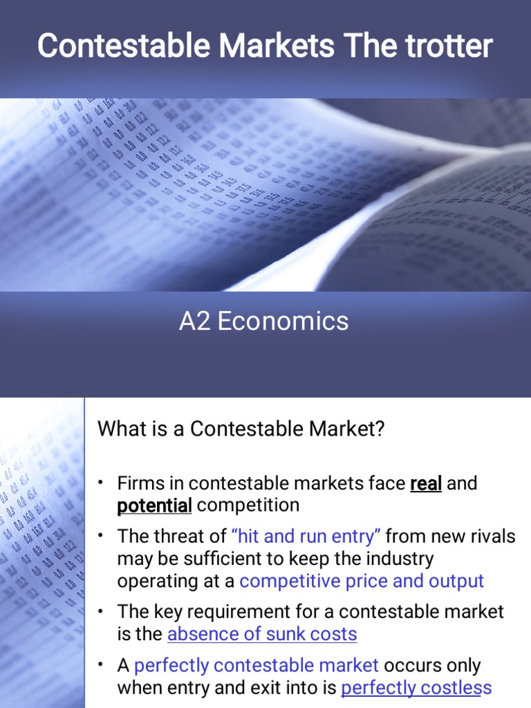Contestable Markets The Trotter: A2 Economics | PDF | Profit (Economics ...