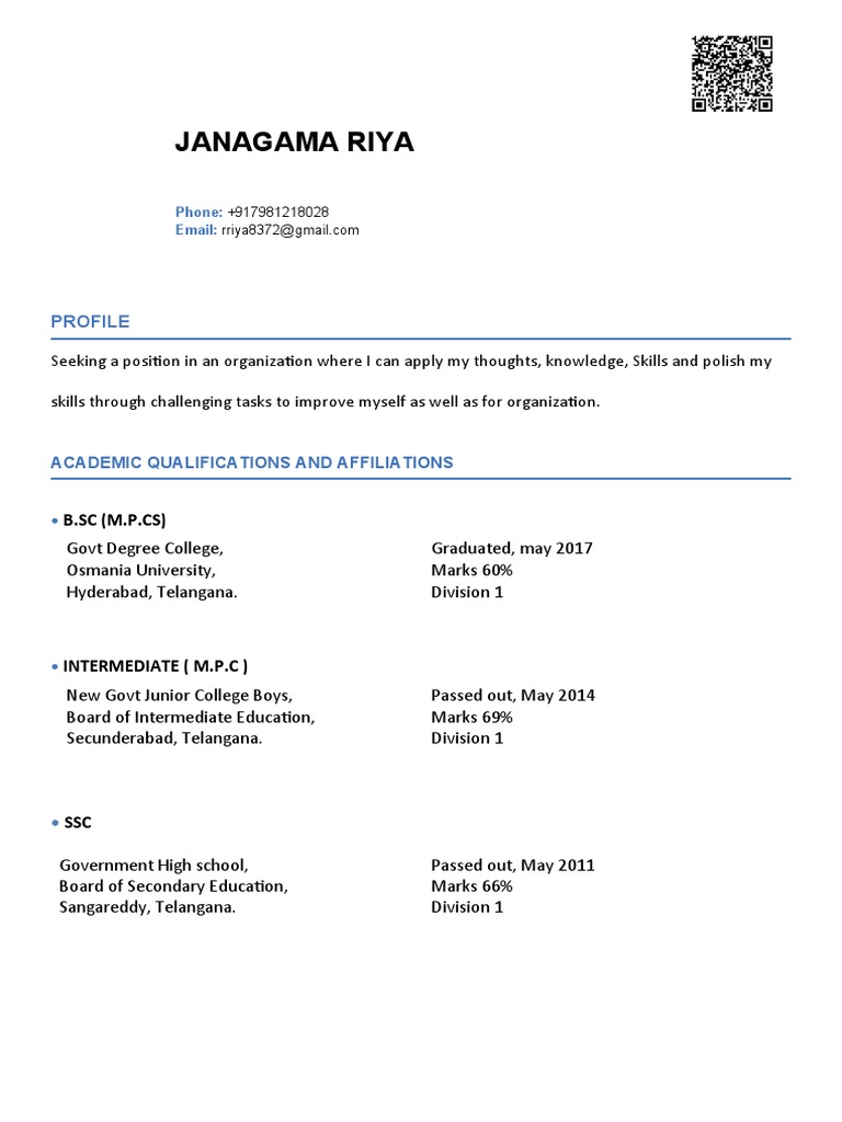 Riya Resume | PDF
