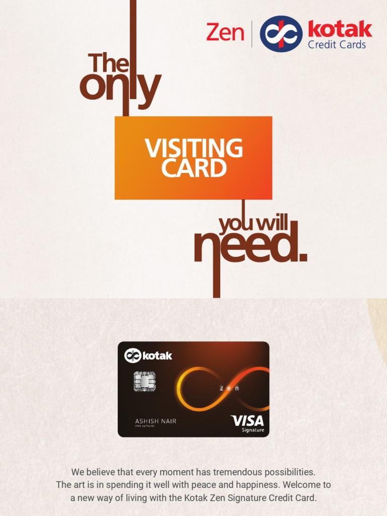 Kotak Zen Credit Card Brochure | PDF | Credit Card | Service Industries