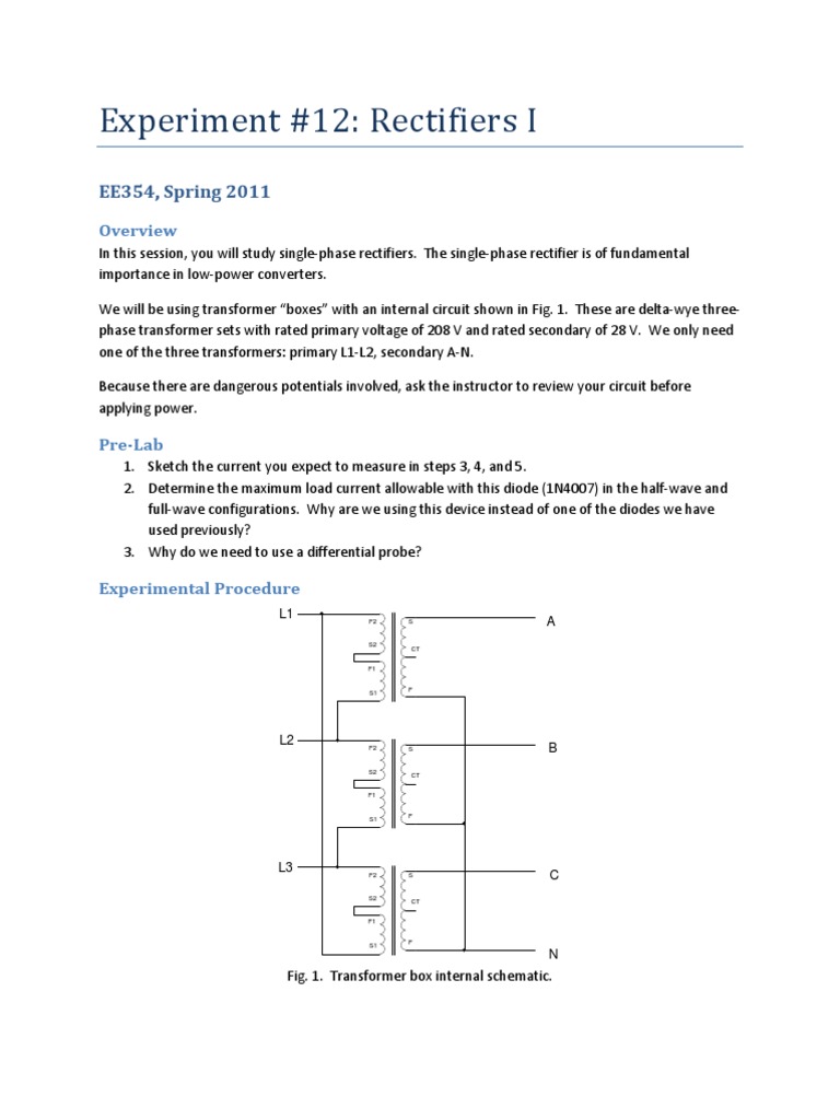 Experiment 12 | PDF | Rectifier | Electrical Equipment