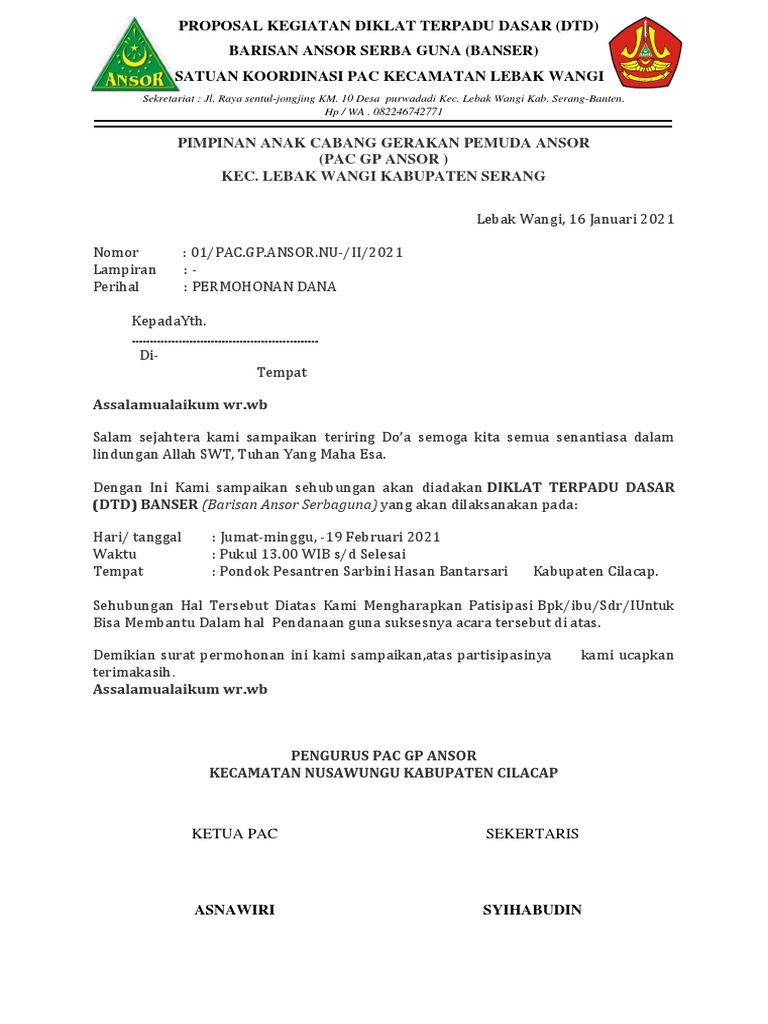 Proposal DTD ANSOR | PDF