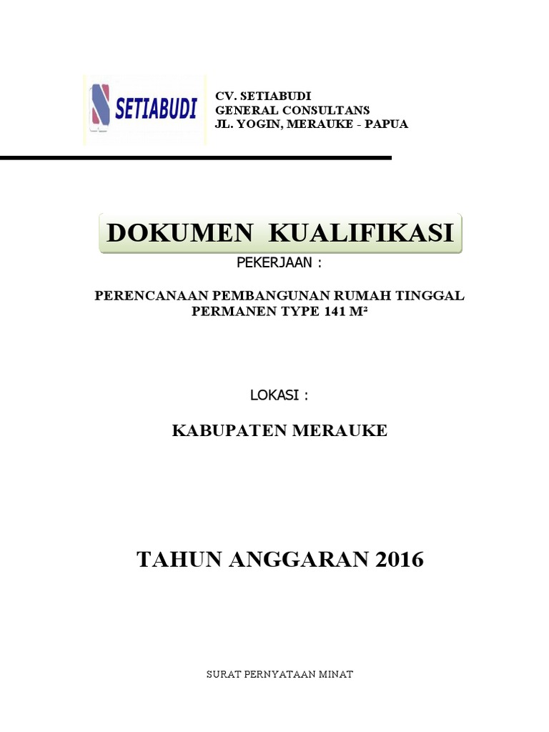 Dokumen Kualifikasi Perencanaan | PDF