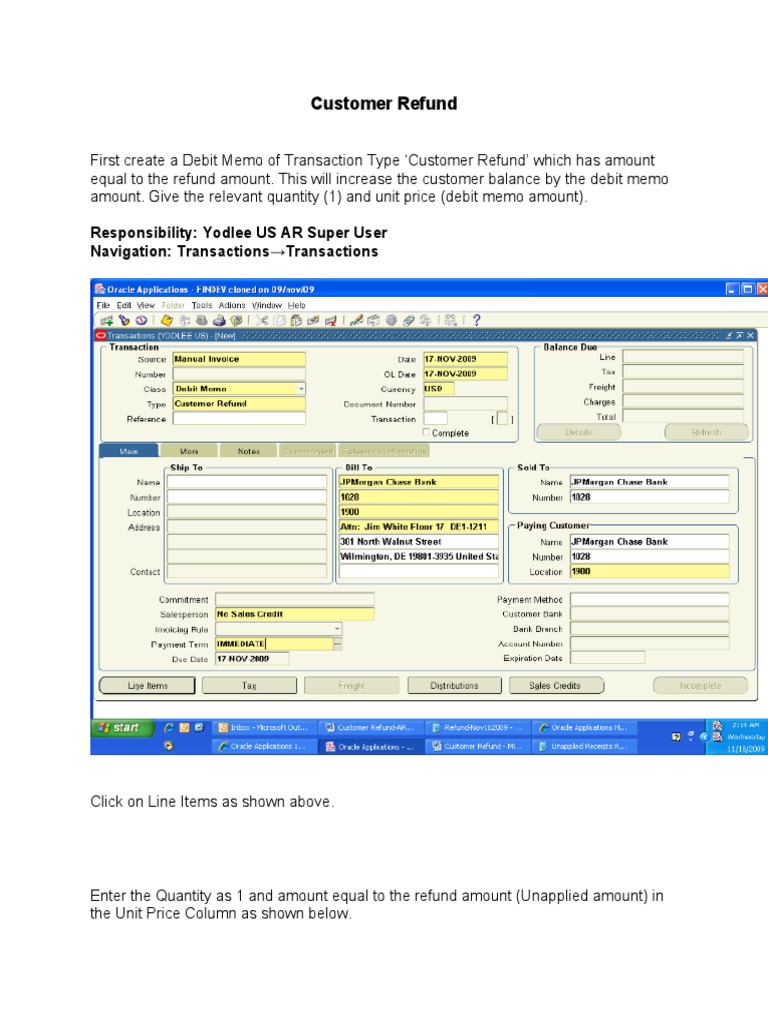 Customer Refund | PDF | Debits And Credits | Invoice