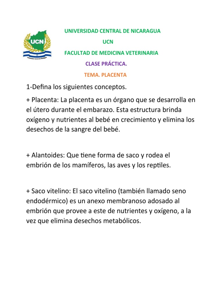 Tipos de Placenta en Animales | PDF | Placenta | Biología