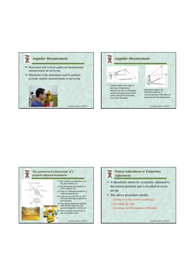 Angular Measurement in Surveying Techniques | PDF | Surveying | Optics
