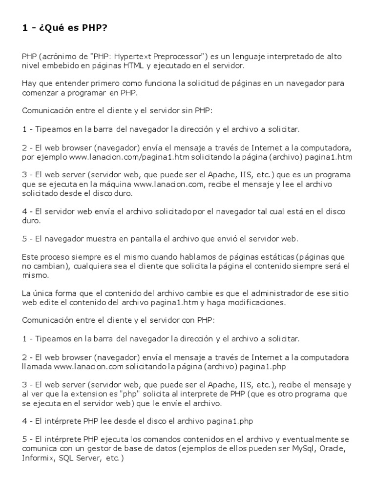 Tutorial PHP Parte 1 | PDF | Php | Estructura de datos de matriz