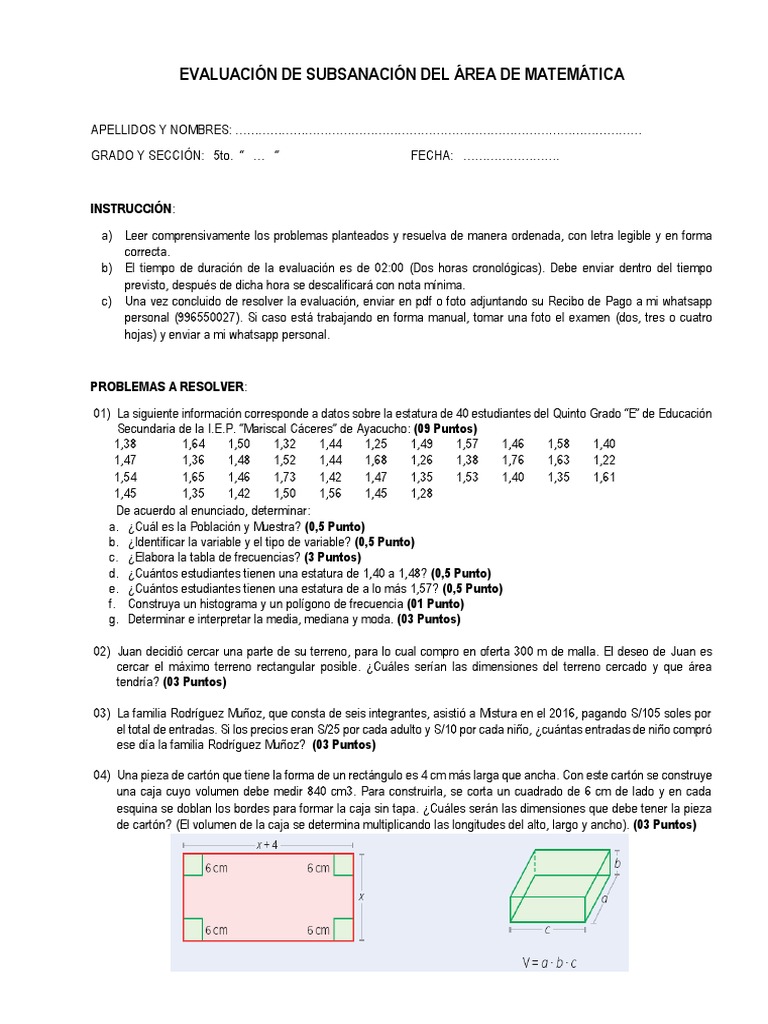 Preguntas de Quinto Grado 2021 Noviembre | PDF