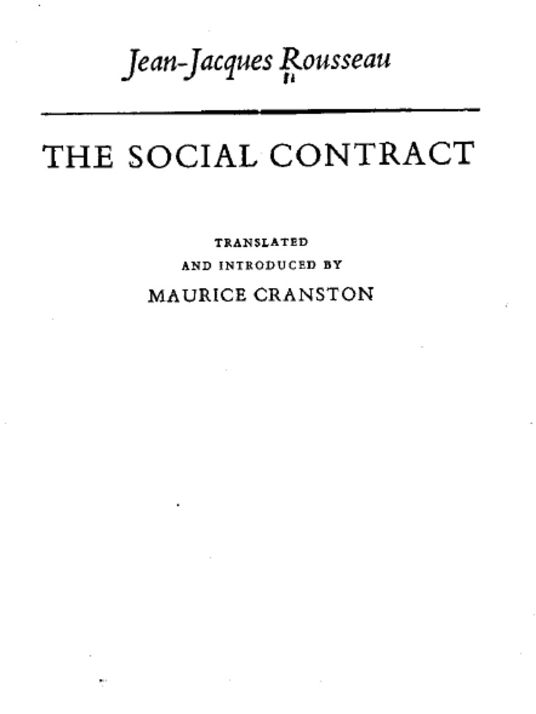 Rousseau's The Social Contract | PDF