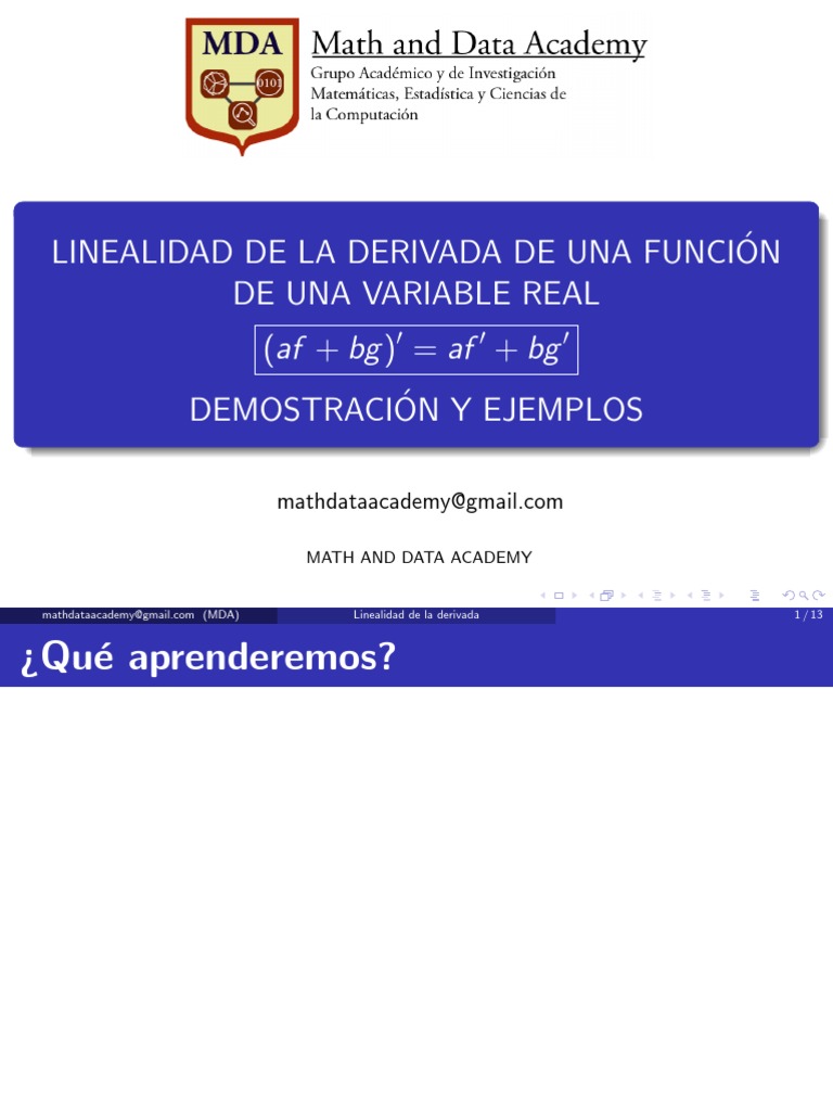 Linealidad de la Derivada en Funciones | PDF | Derivado | Análisis