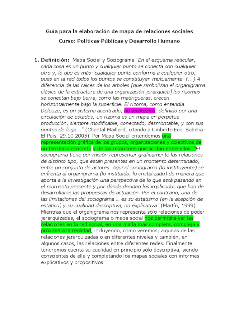 Guía de Mapas Sociales y Sociogramas | PDF | Cognición
