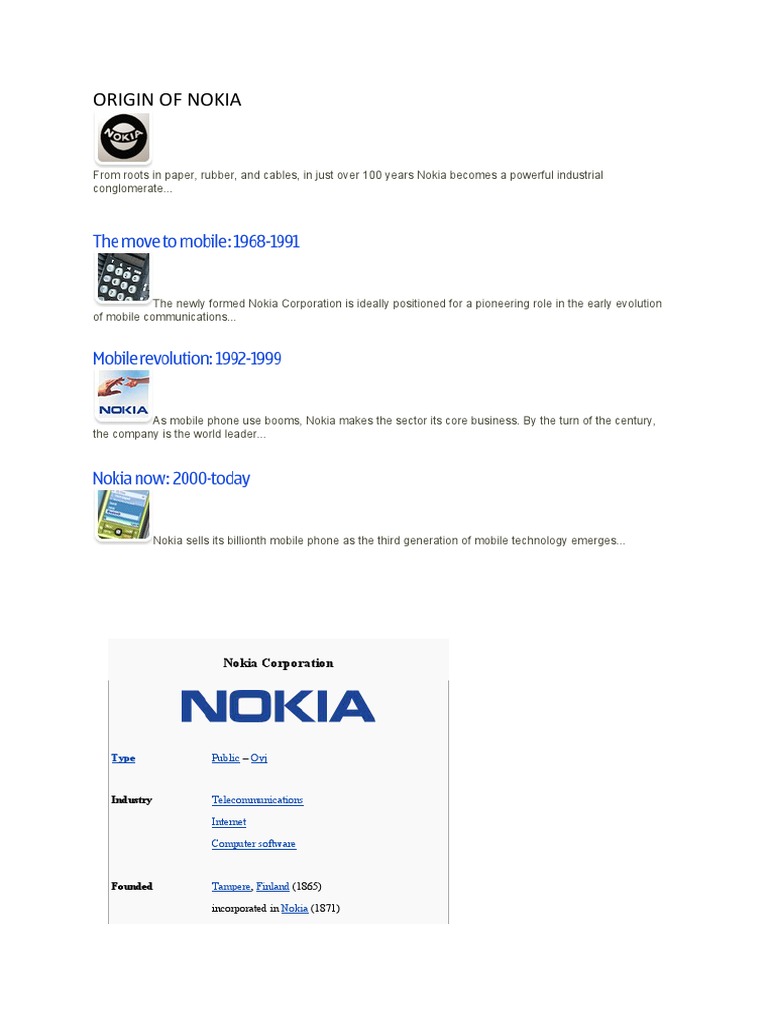 Nokia's Evolution in Mobile Technology | PDF | Information Appliances ...