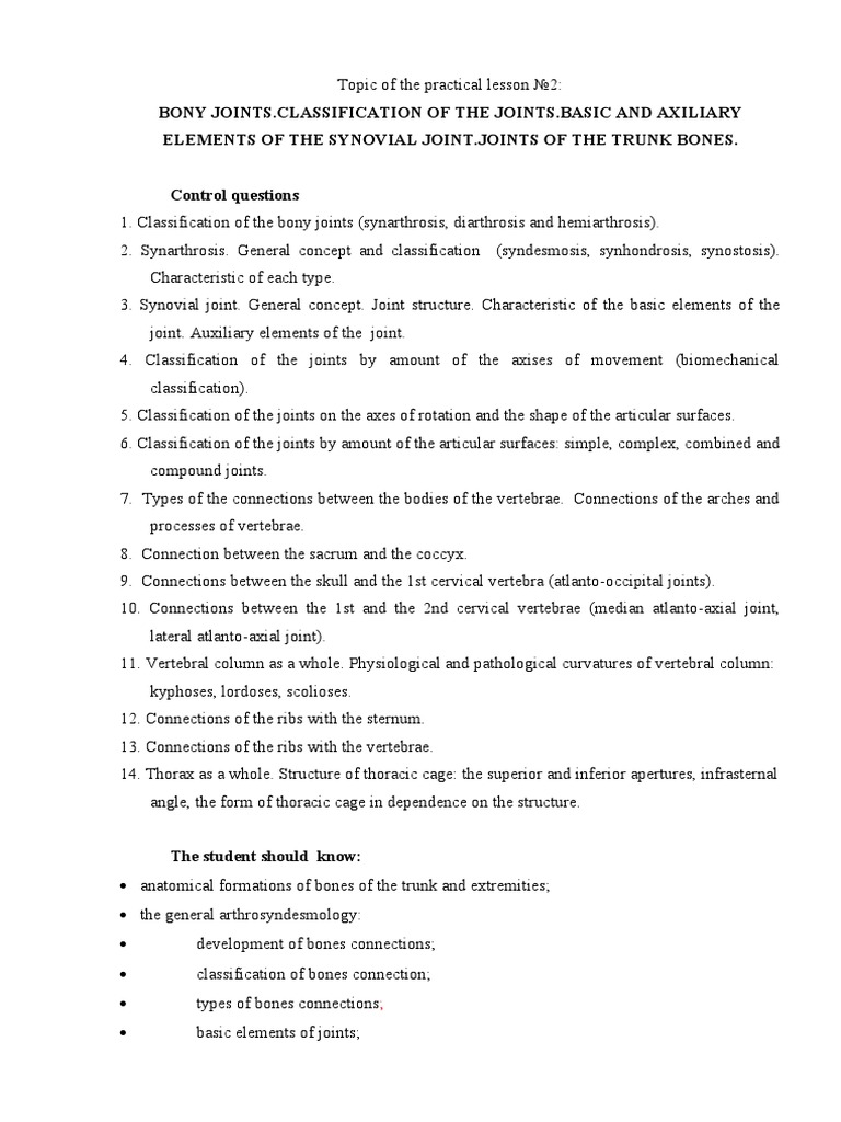 Anatomy 2 Lesson | PDF | Vertebral Column | Vertebra