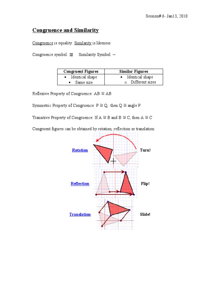 Geometry Basics: Congruence & Similarity | PDF | Euclid | Classical ...