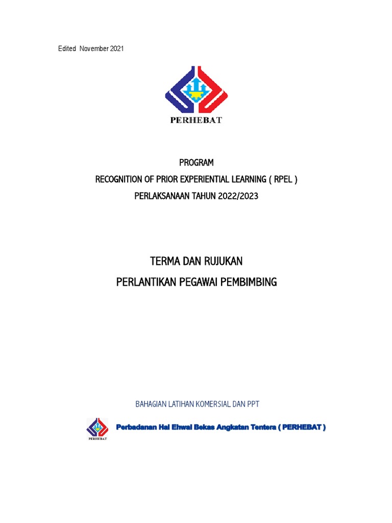 Terma Dan Rujukan PPG RPEL 2022-2023 | PDF