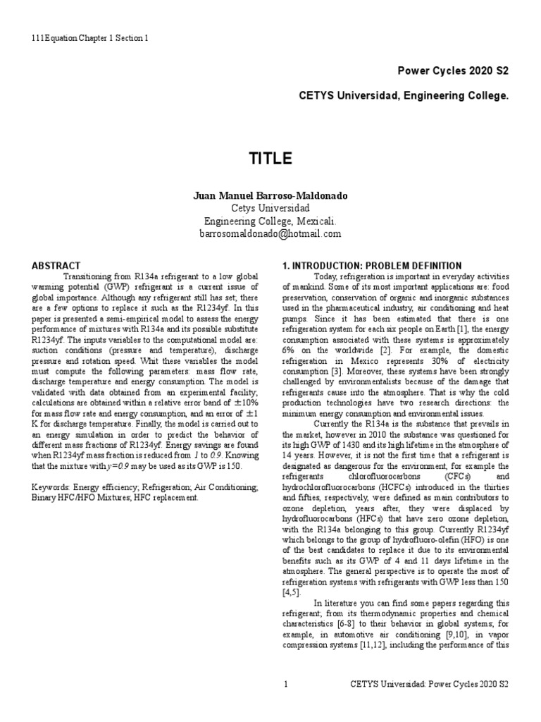 Template ASME | PDF | Chlorofluorocarbon | Physical Quantities