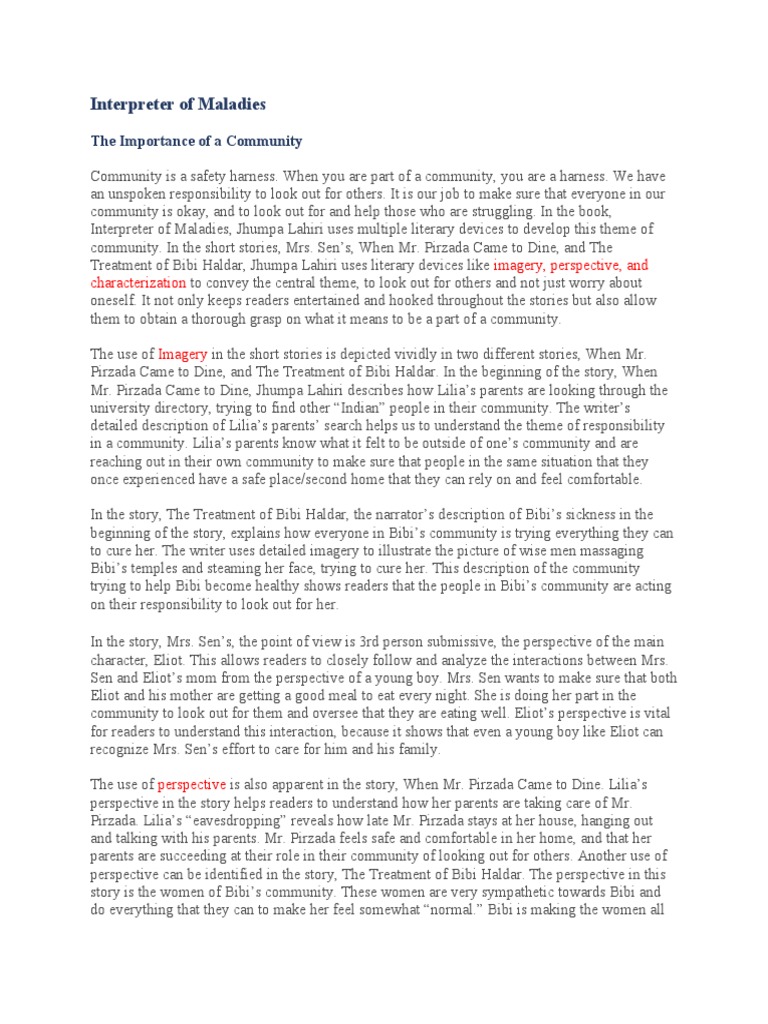 Interpreter of Maladies | PDF | Social Science