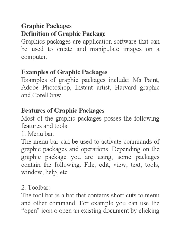 Graphic Packages Definition of Graphic Package | PDF | Graphics | Software