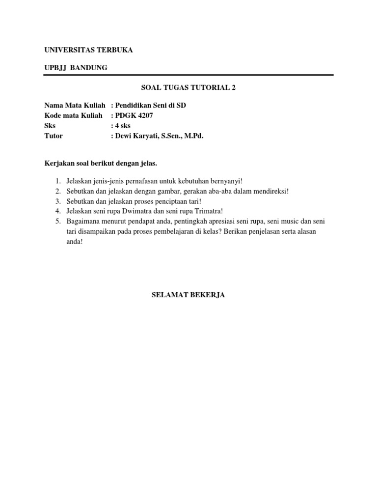 Soal TT 2 Ut 2021 | PDF