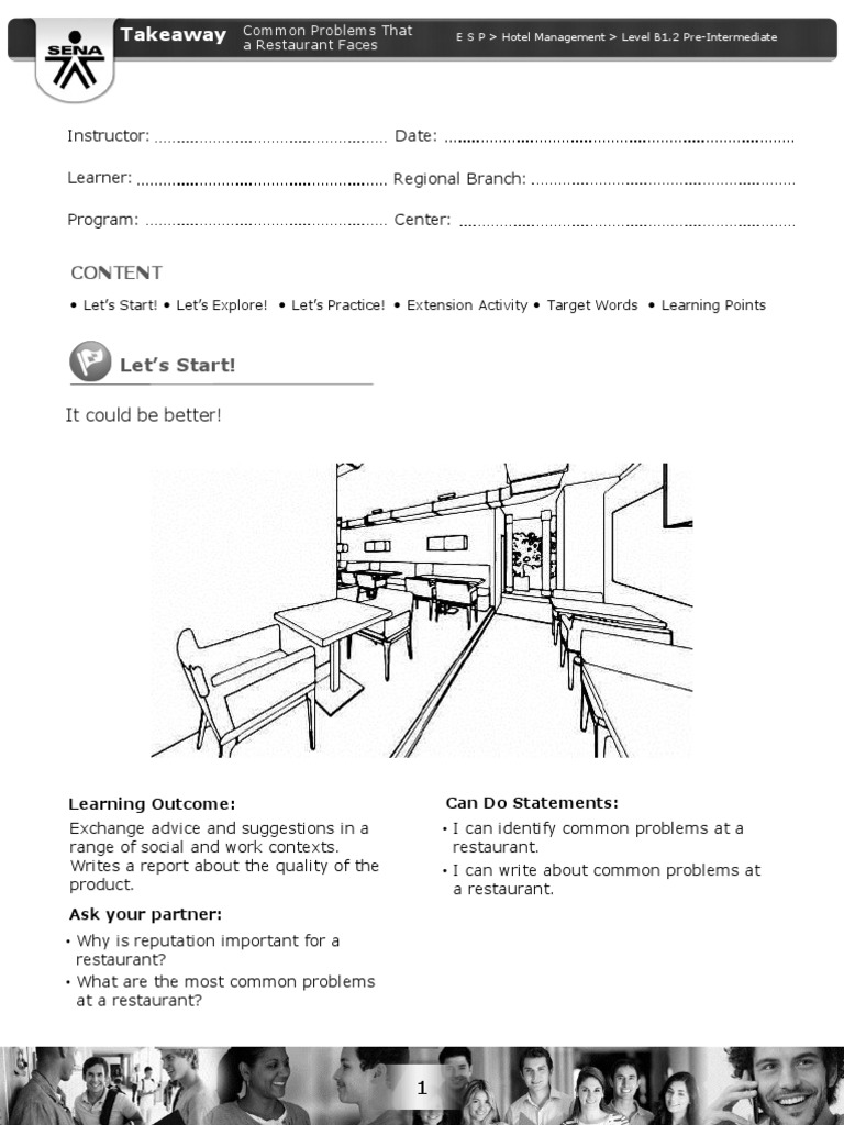 Restaurant Problems & Solutions Guide | PDF | Verb | Restaurants