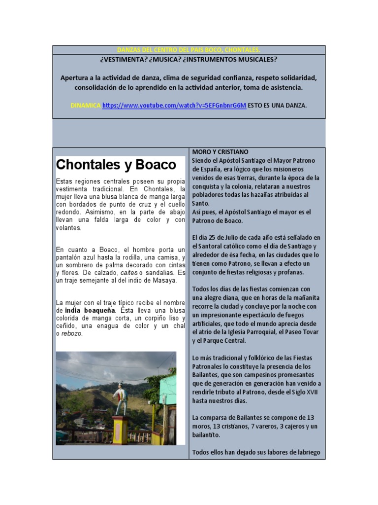 Danzas y Trajes Típicos de Boaco y Chontales | PDF | Ropa