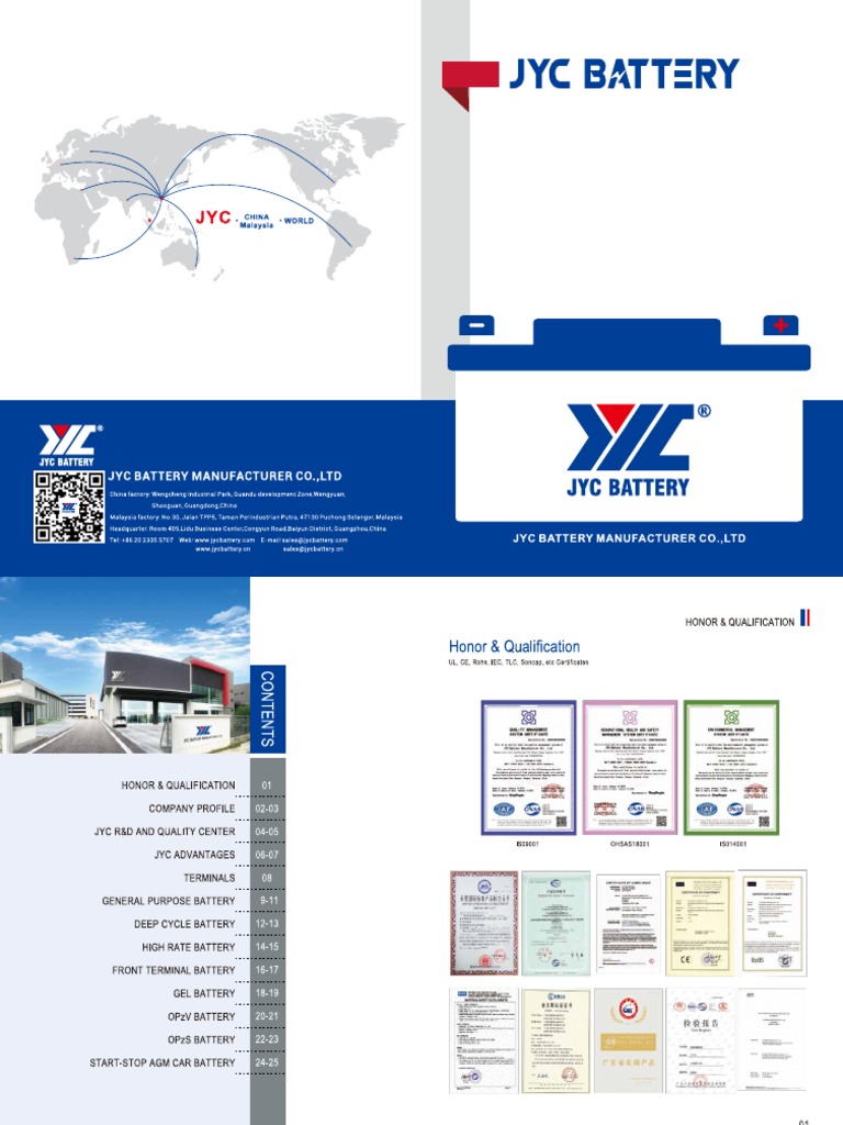 2020 Jyc Battery Catalog | PDF