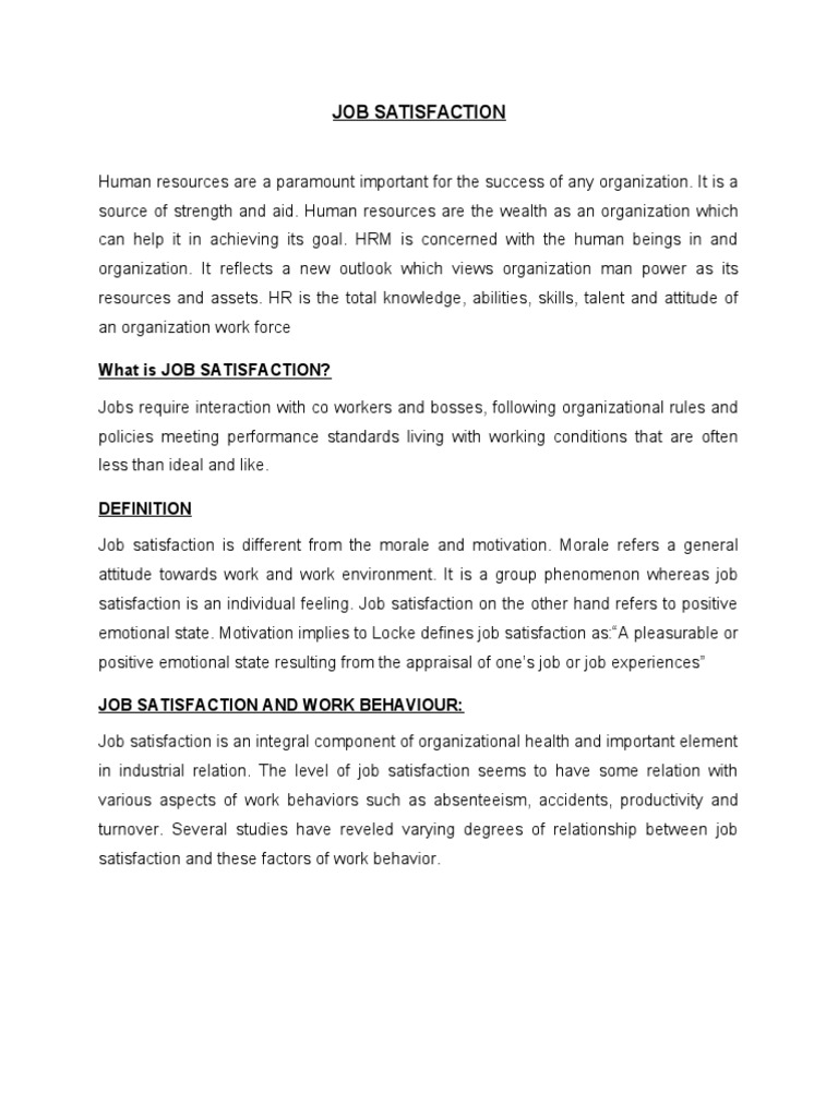 What Is Job Satisfaction? | PDF | Job Satisfaction | Human Resources
