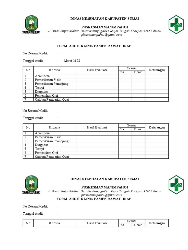 Form Audit Klinik | PDF