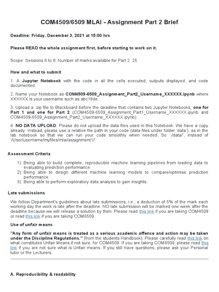 COM4509/6509 MLAI - Assignment Part 2 Brief | PDF | Applied Mathematics ...