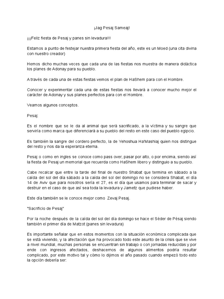 Hag Pesaj Sameaj 2021 | PDF | Pascua | Seder de Pascua