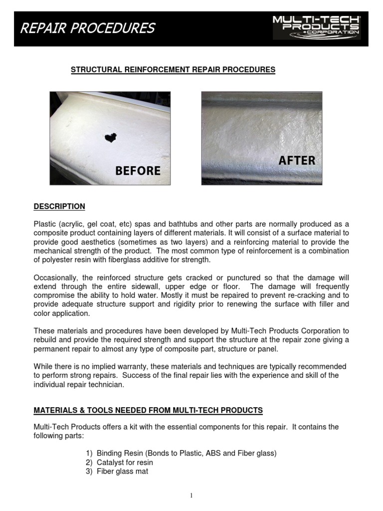 Structural Reinforcement Repair Procedures | PDF | Fiberglass ...