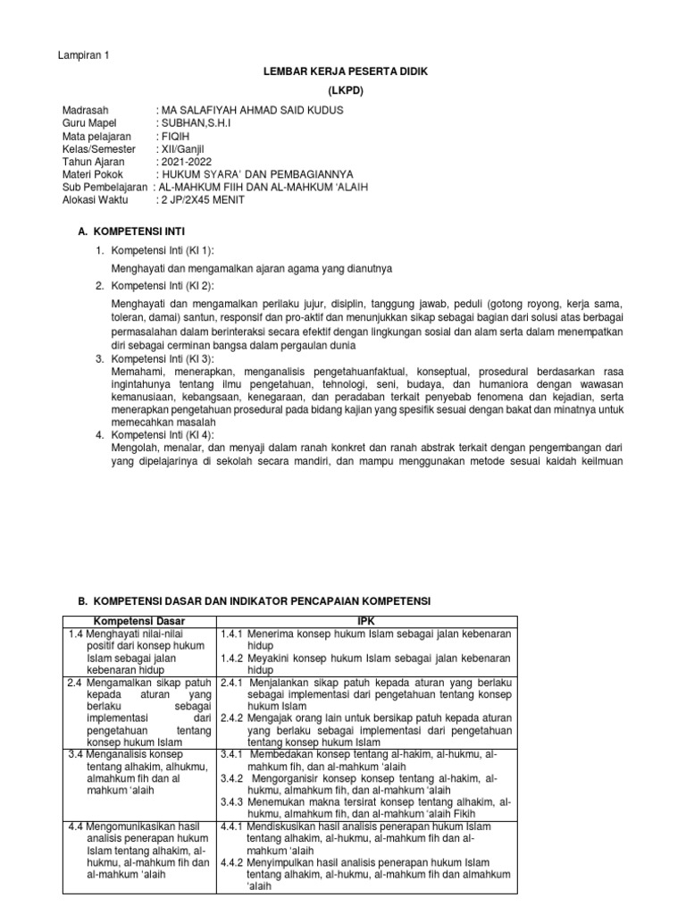 LKPD, Materi, Media, Instrumen | PDF | Sains & Matematika | Agama & Spiritualitas
