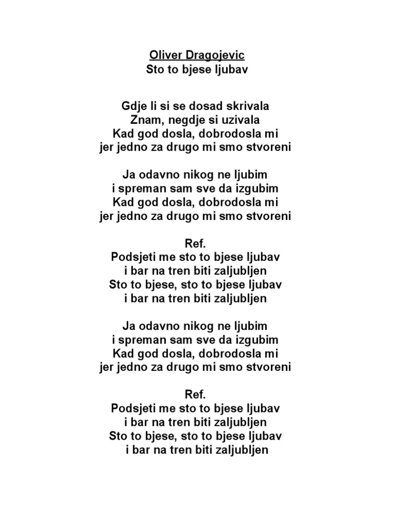 Tekstovi Pesama | PDF