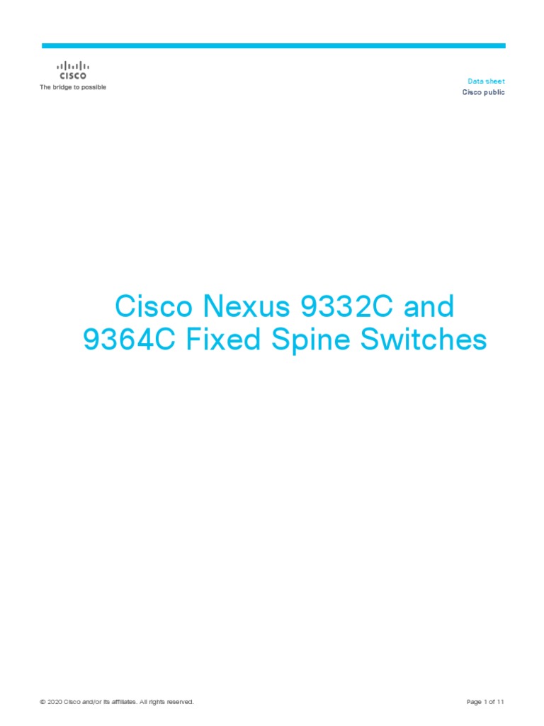 Cisco Nexus 9332C and 9364C Fixed Spine Switches Data Sheet | PDF | Ac ...