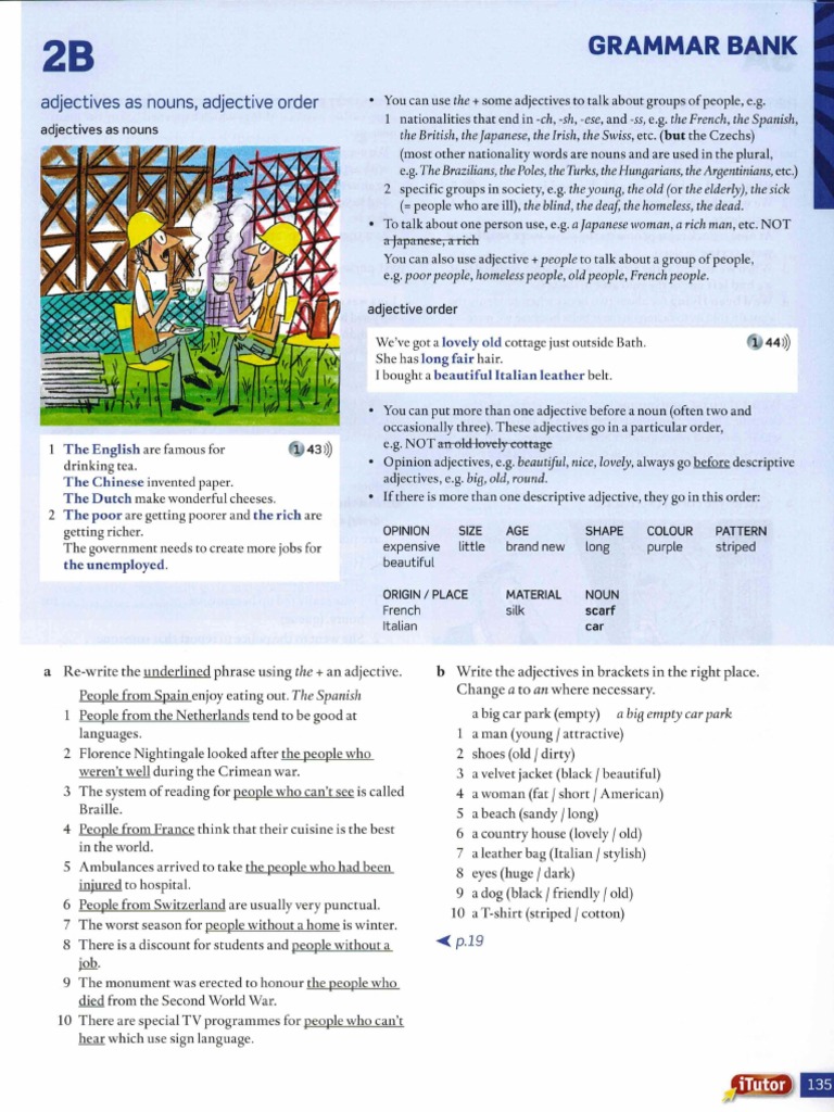 Unit 2 B. Grammar (Adjectives and Nouns, Adjective Order) | PDF ...