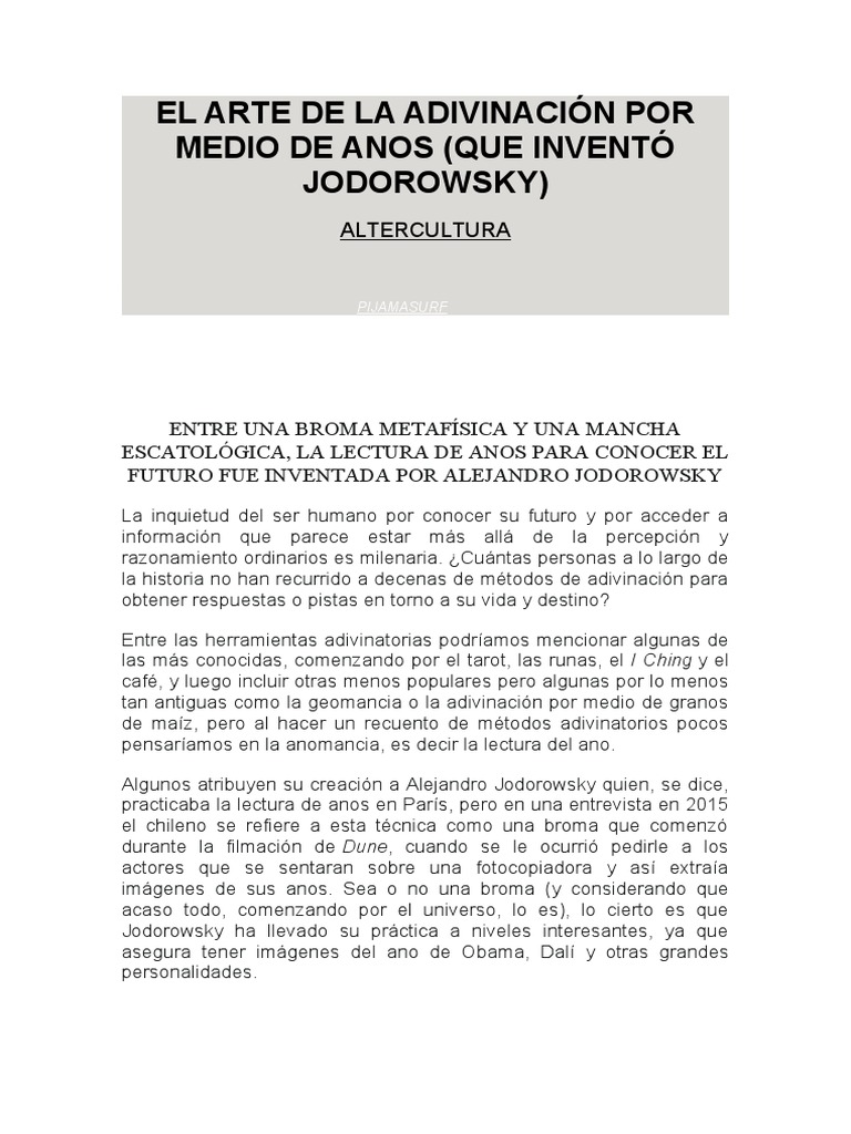 El Arte de La Adivinación Por Medio de Anos | PDF