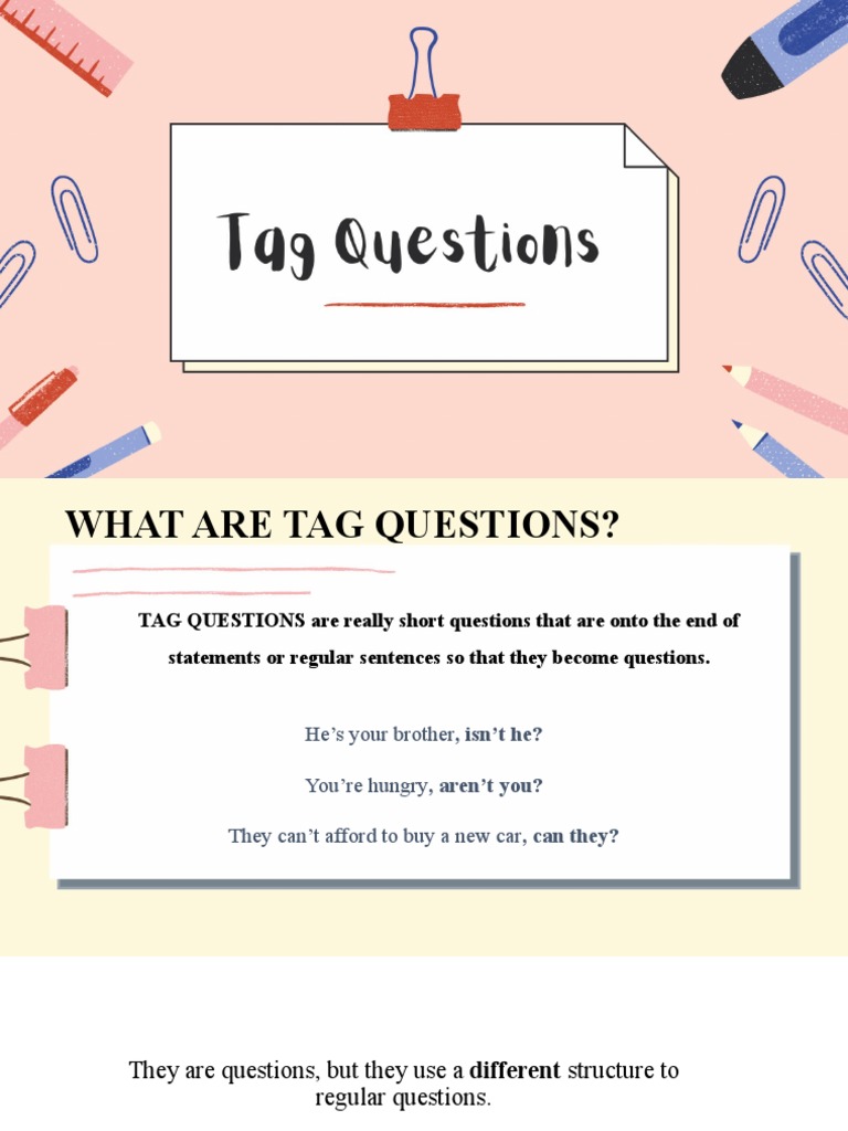 Understanding Tag Questions Explained | PDF | Verb | Question