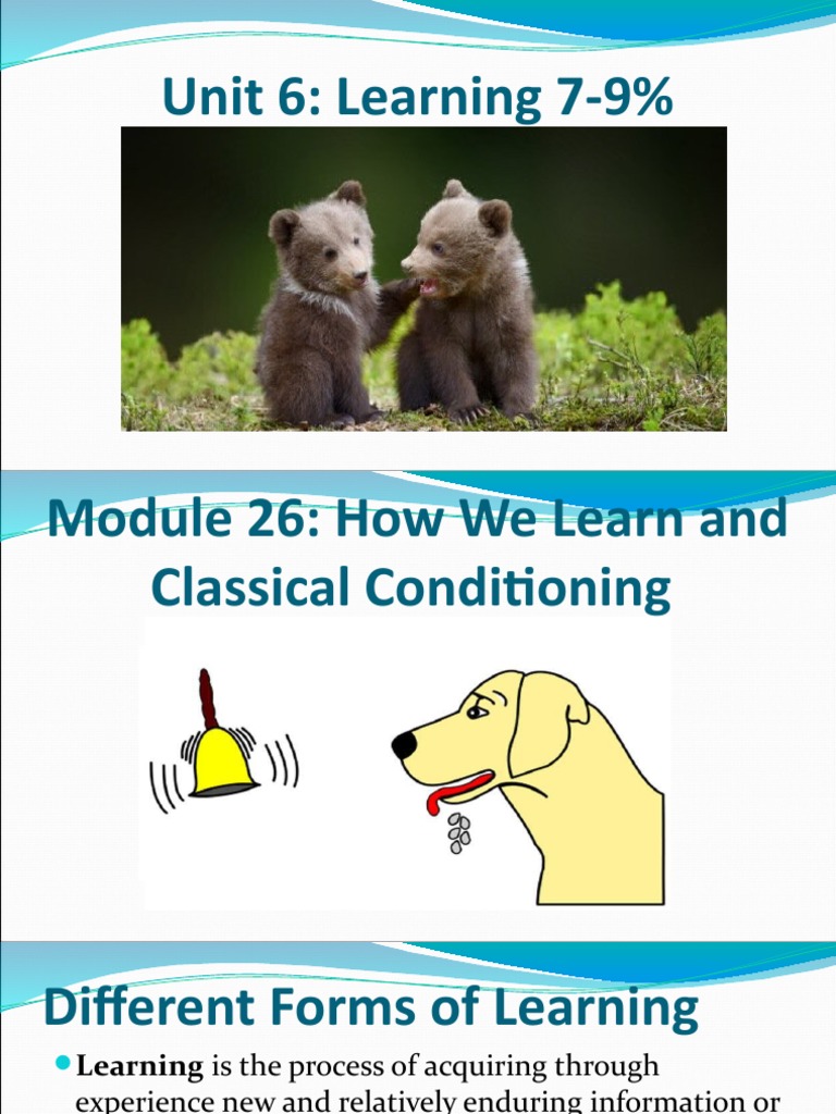 AP Psych - Module 26 | PDF | Classical Conditioning | Learning