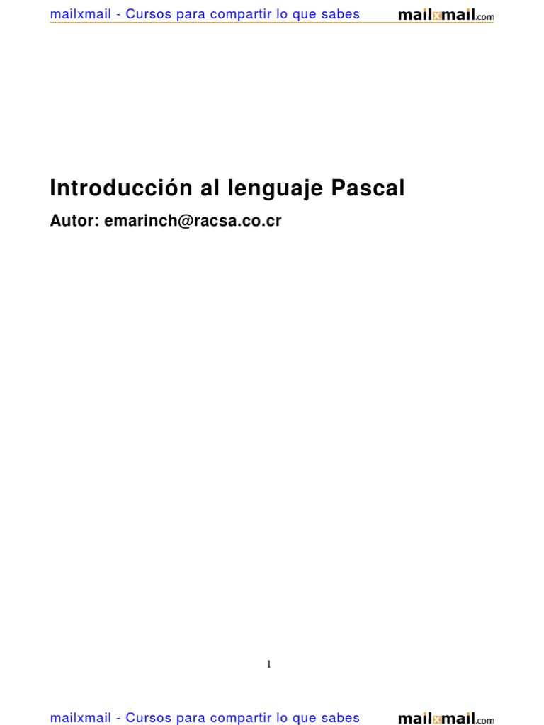 Introducción a Pascal y Turbo Pascal | PDF | Métodos y materiales de enseñanza | Informática
