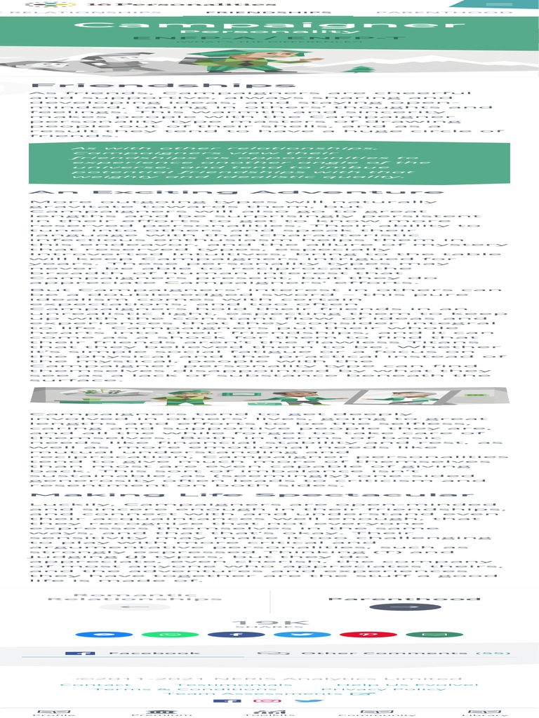 Friendships Campaigner (ENFP) Personality 16personalities | PDF ...